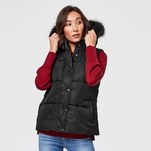 Hooded Puffer Vest - Black | Target Australia
