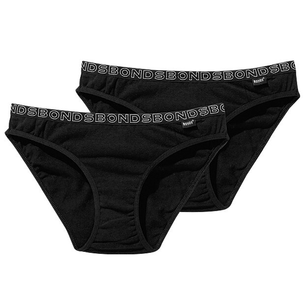 BONDS 2 Pack Bikini Briefs - Black | Target Australia