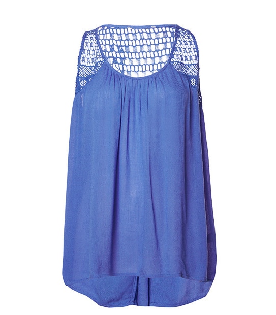 Crochet Detail Tank - Palace Blue | Target Australia