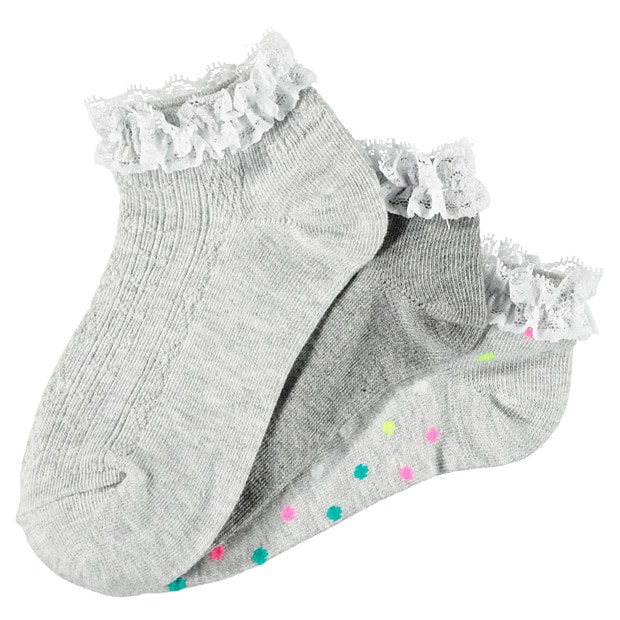 Girls' 3 Pack Frilled Socks - Grey | Target Australia