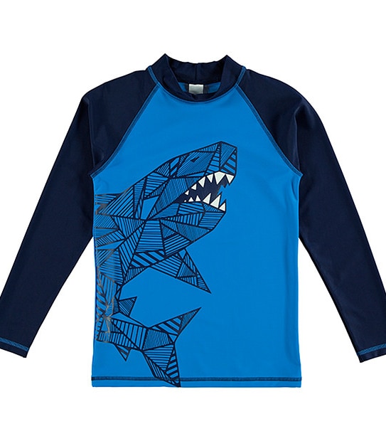 Boys' Long Sleeve Shark Print Rash Vest | Target Australia