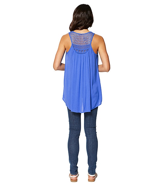 Crochet Detail Tank - Palace Blue | Target Australia