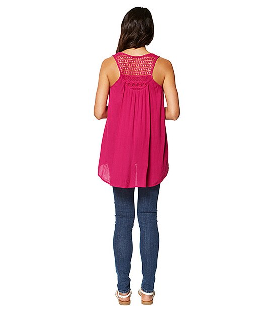 Crochet Detail Tank - Cherries | Target Australia