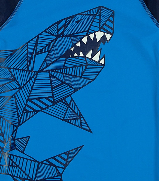 Boys' Long Sleeve Shark Print Rash Vest | Target Australia