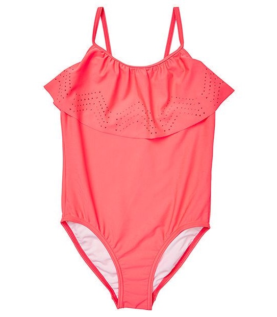 One Piece Laser Cut Frill Bathers | Target Australia