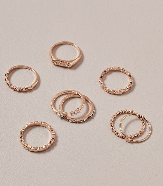 8 Pack Dainty Ring Set | Target Australia