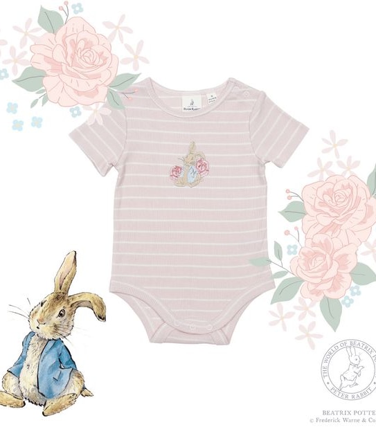Baby Peter Rabbit Stripe Rib Bodysuit | Target Australia