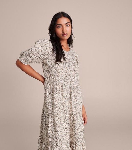 European Linen Tiered Midi Dress | Target Australia