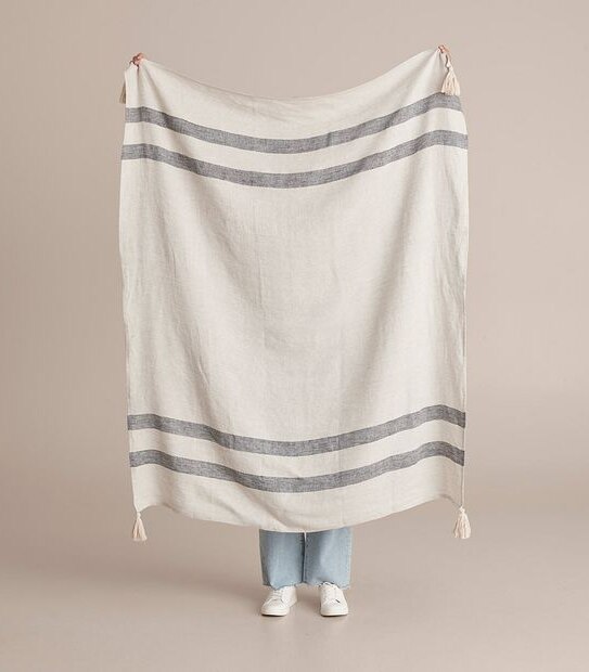 Killian Stripe Linen Throw | Target Australia