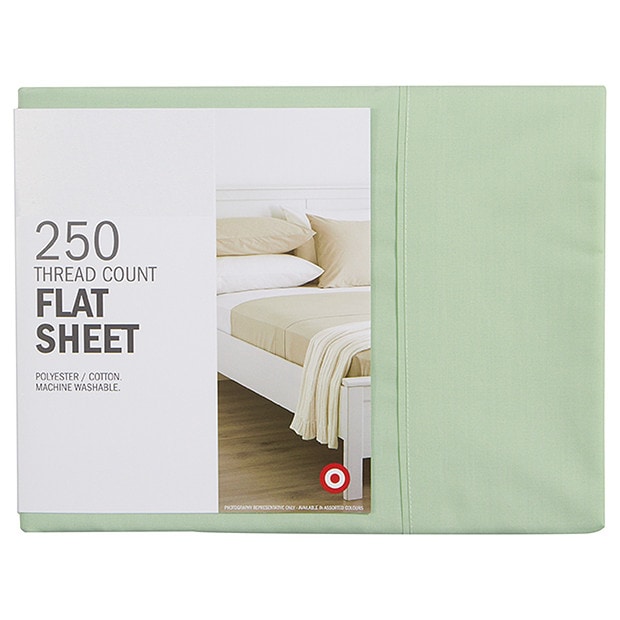 Target 250 Thread Count Flat Sheet Green Target Australia