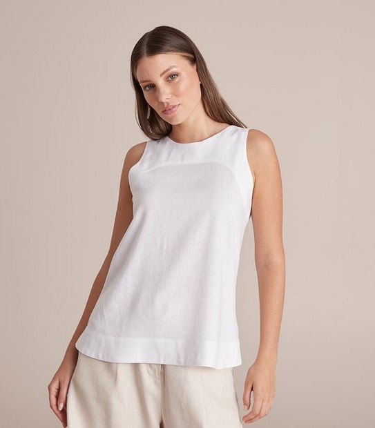 Preview Linen Blend Sleeveless Shell Top | Target Australia