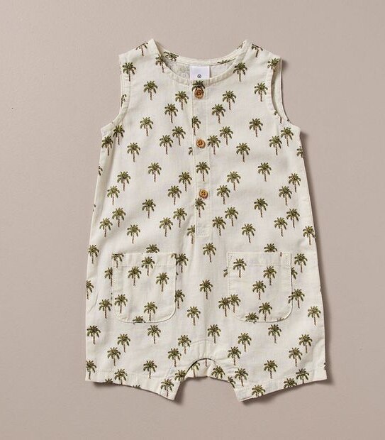S23 251828_02 B SLS SLG ROMPER PALM TREES GARDENIA | Target Australia