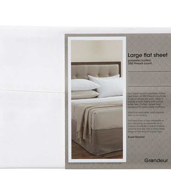 Grandeur Large Flat Sheet - White | Target Australia