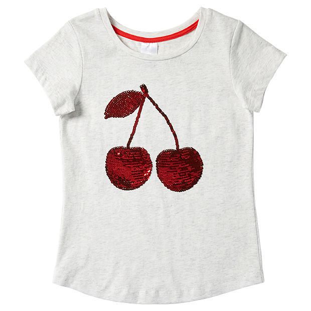 Short Sleeve Sequin Cherry T-Shirt | Target Australia