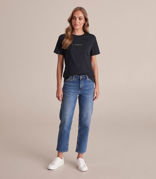 Printed Fitted Crew T-Shirt | Target Australia