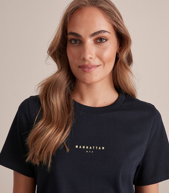 Printed Fitted Crew T-Shirt | Target Australia