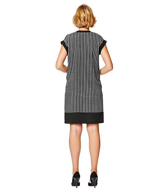 Chevron Stripe Monochrome Dress | Target Australia