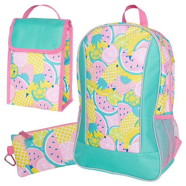 Tropical Fruit Print Backpack - 3 Piece | Target Australia