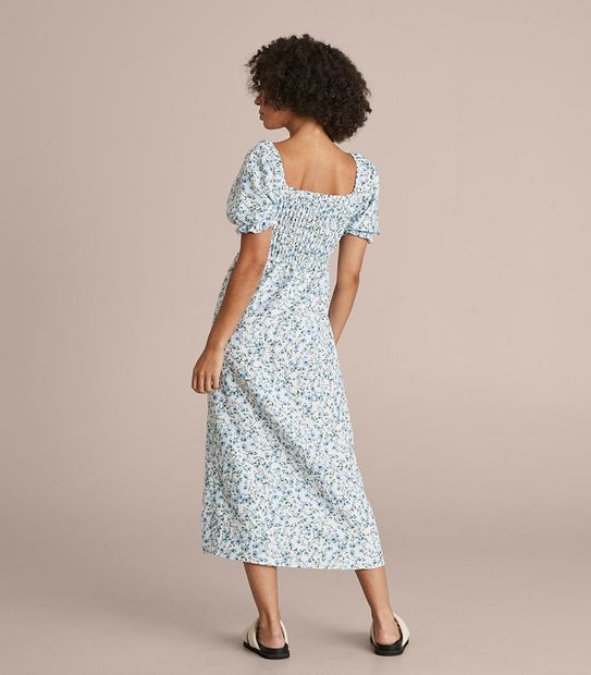 Lily Loves Puff Sleeve Shirred Bodice Midi Dress Target Australia
