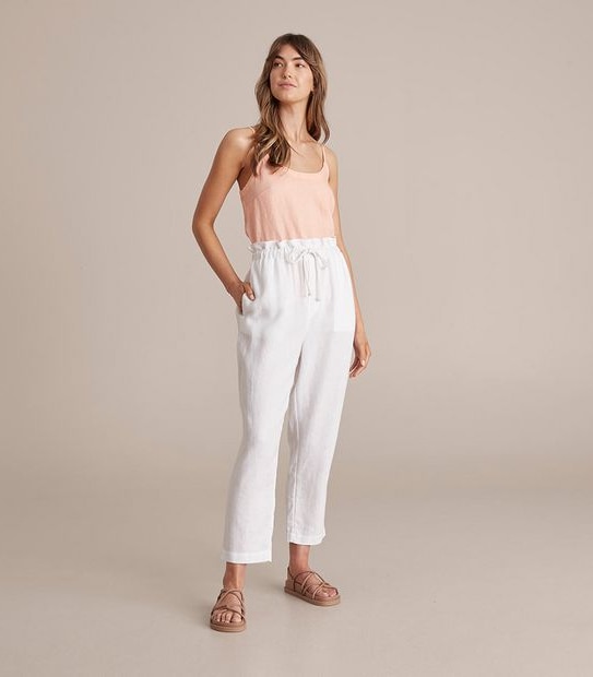 European Linen Tapered Pants | Target Australia