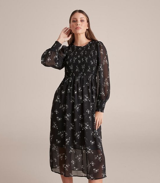Preview Yoryu Shirred Bodice Midi Dress Target Australia