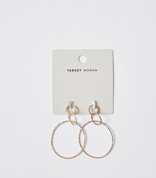 Battered Circle Earrings - Gold | Target Australia