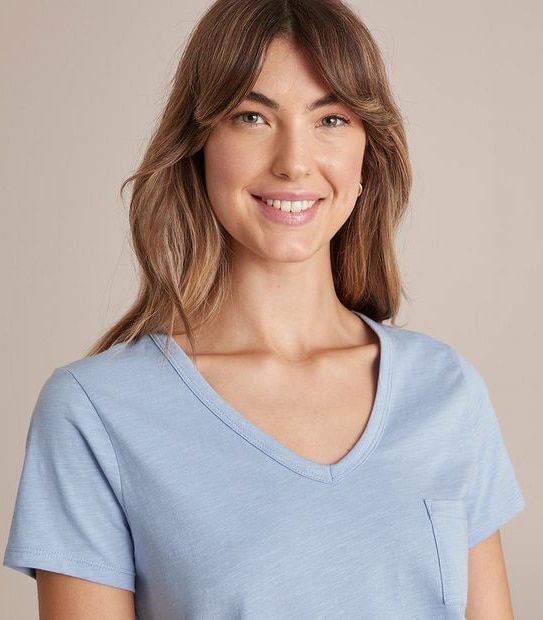 Organic Cotton V-Neck Slub T-Shirt | Target Australia Organic Cotton V-Neck Slub T-Shirt | Target Australia