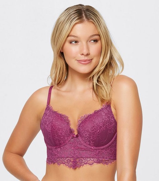 Eyelash Lace Longline Push Up Bra Style T8606 Target Australia