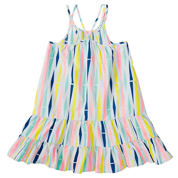 Girls' Striped Double Strap Tiered Dress | Target Australia