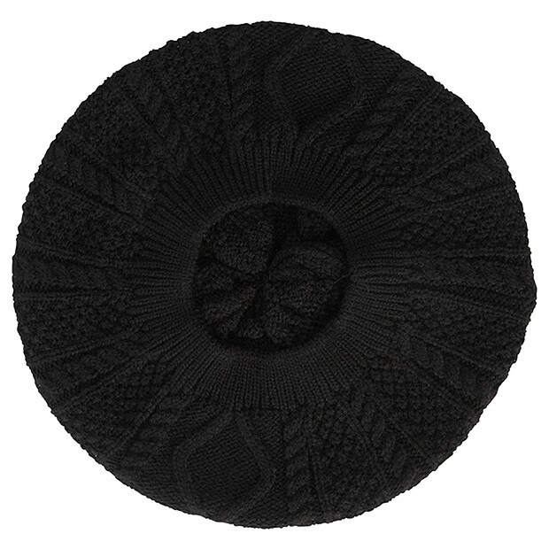 Cable Knit Beret - Black | Target Australia