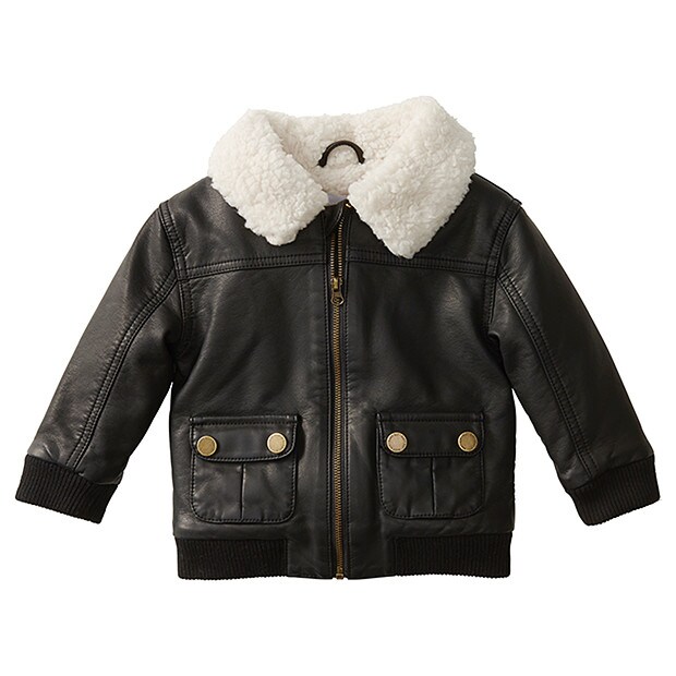 Leather Look Jacket With Sherpa Lining | Target Australia