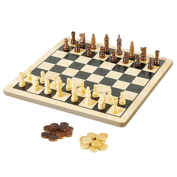 Wooden Chess Draughts Set Target Australia
