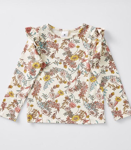 Girls 2 Pack Frill Shoulder Long Sleeve Tops - Multi | Target Australia