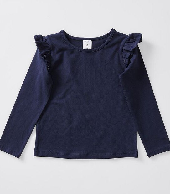 Girls 2 Pack Frill Shoulder Long Sleeve Tops - Multi | Target Australia