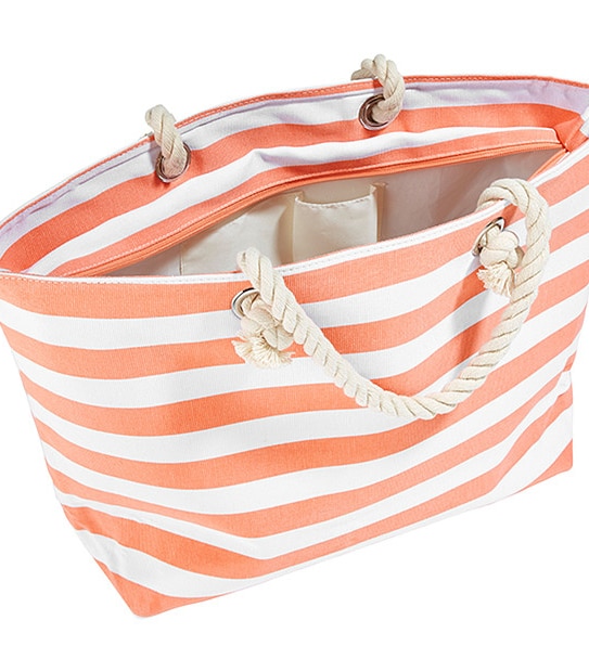 Rope Handle Beach Tote - Coral / White | Target Australia