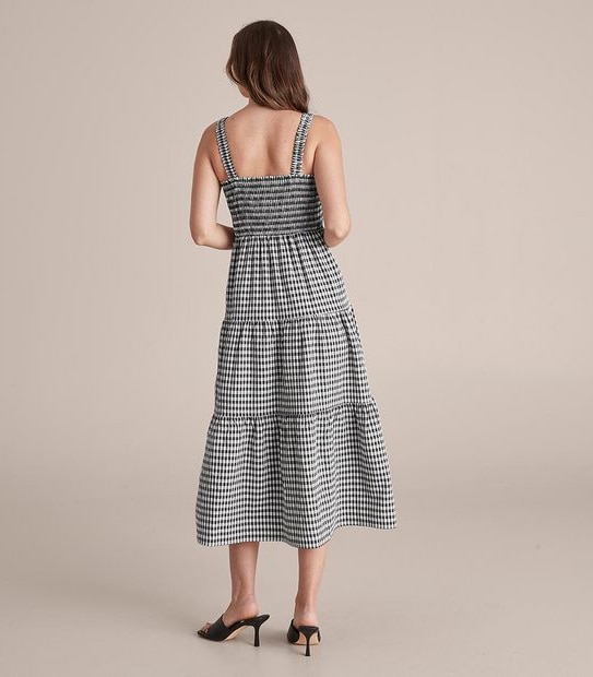 Preview Shirred Frill Strap Midi Dress Target Australia