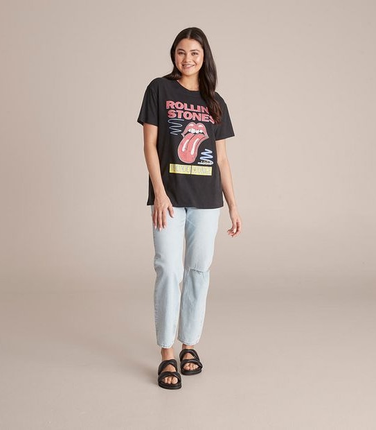 The Rolling Stones Crew Neck Boxy T-Shirt | Target Australia