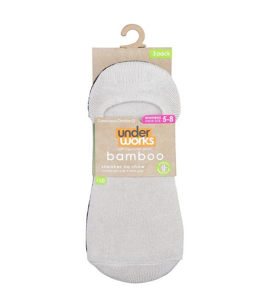Underworks LADIES 3PK ECO BAMBOO NO SHOW - MULTI | Target Australia