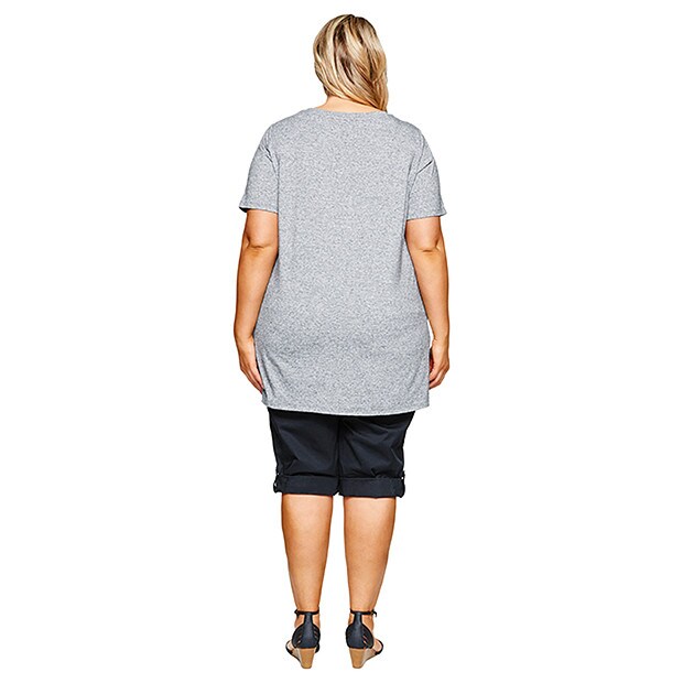 Belle Curve Side Split T-Shirt - Peacoat | Target Australia