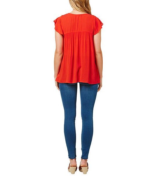 Ruffle Sleeve Peasant Top | Target Australia
