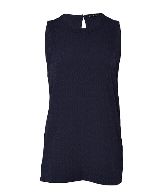 Yours Sincerely Zip Detail Top - Navy | Target Australia