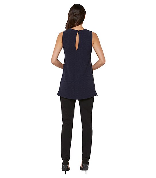 Yours Sincerely Zip Detail Top - Navy | Target Australia