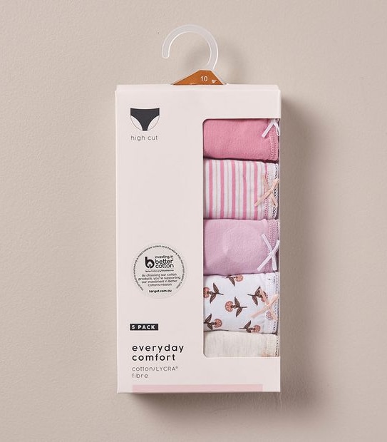 5 Pack Cotton/Elastane High Cut Briefs | Target Australia