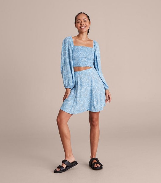 Lily Loves Puff Sleeve Shirred Bodice Blouse Target Australia