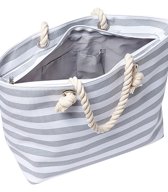 Rope Handle Beach Tote - Grey + White | Target Australia
