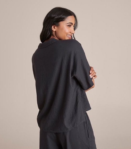 Linen Blend 7 8 Pant And Shirt Sleep Pyjama Set Target Australia
