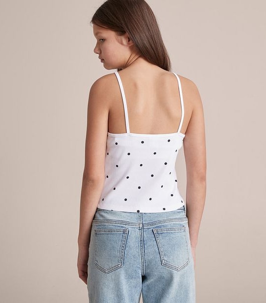 SN251772_01 S23 RIB SINGLET WHITE AOP DAISY | Target Australia