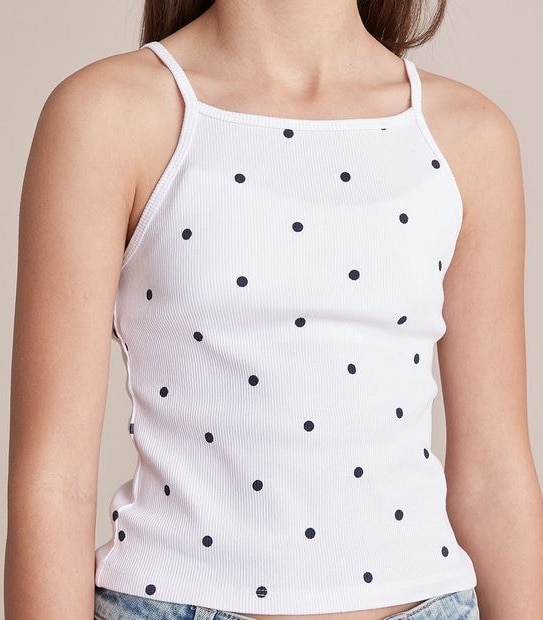 SN251772_01 S23 RIB SINGLET WHITE AOP DAISY | Target Australia