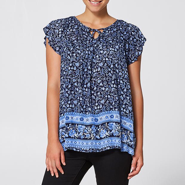 Ruffle Sleeve Peasant Top | Target Australia