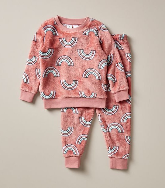 Rainbow Fleece Pyjama Set | Target Australia